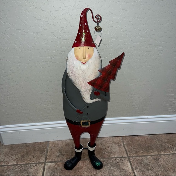 floral | Holiday | Last One Whimsical Metal Santa Decor Statue Rustic ...